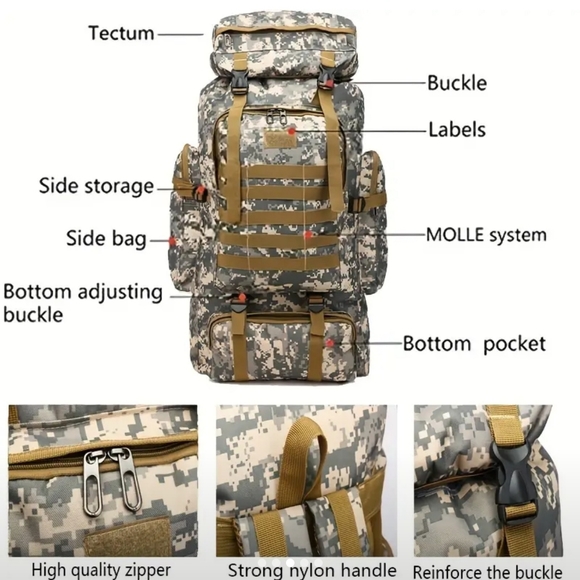 Other | Military Tactical Digital Camouflage Backpack Large Capacity ...